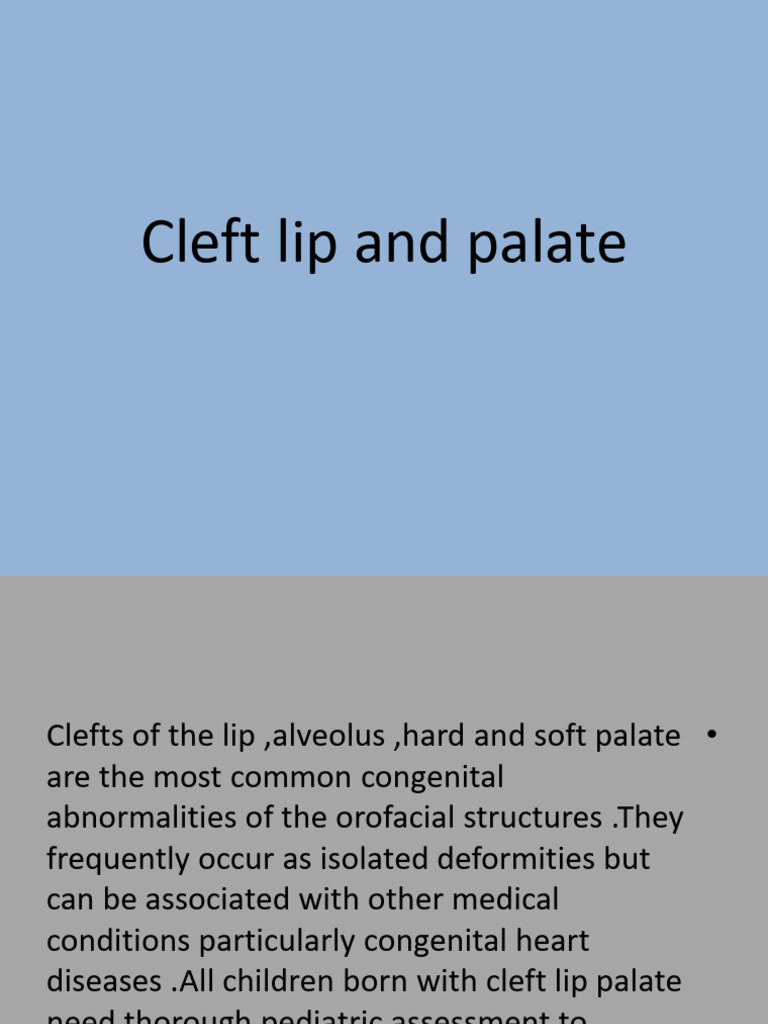 Cleft Lip and Palate Overview Guide | PDF | Mouth | Diseases And Disorders