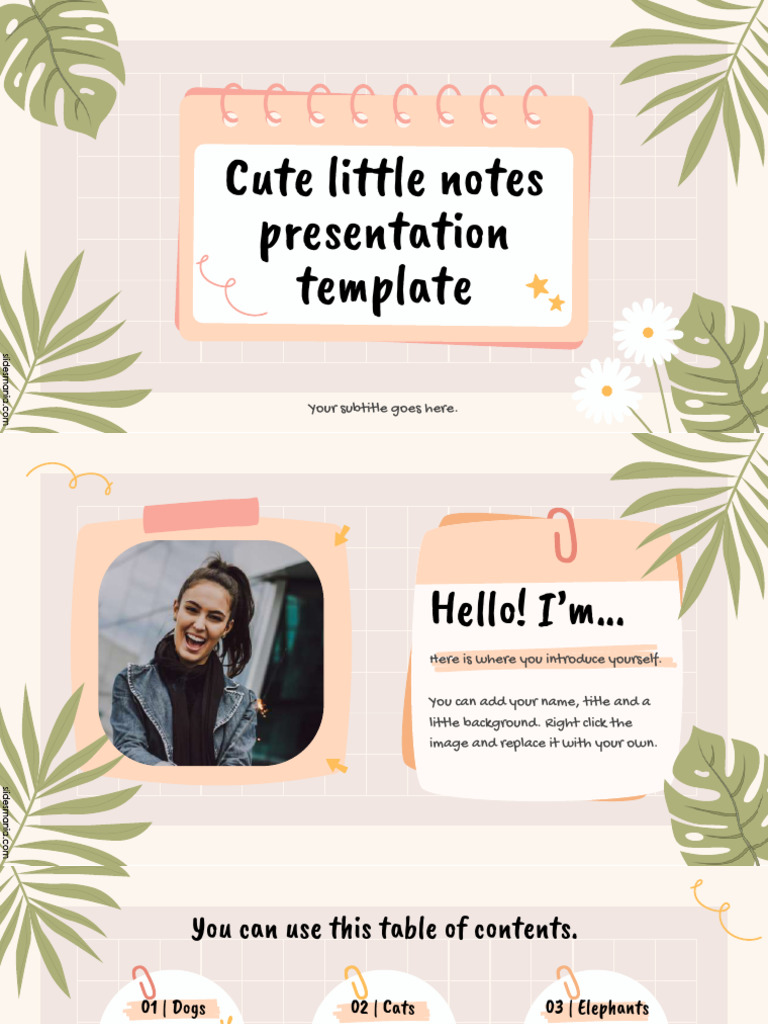 Cute Little Notes · SlidesMania | PDF