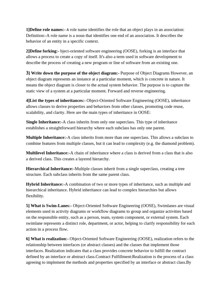 Oose | PDF | Inheritance (Object Oriented Programming) | Class (Computer Programming)