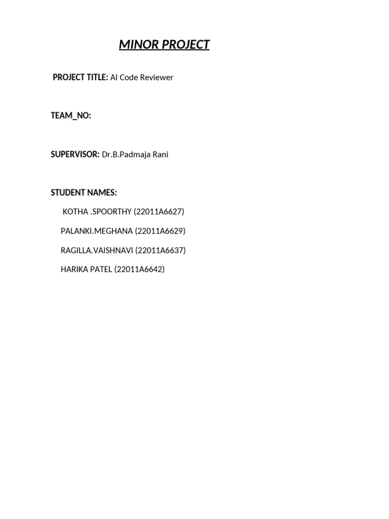Minor Project: AI Code Reviewer | PDF