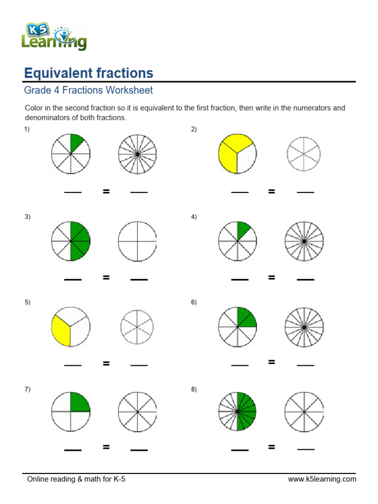 Equivalent Fractions 3 | PDF