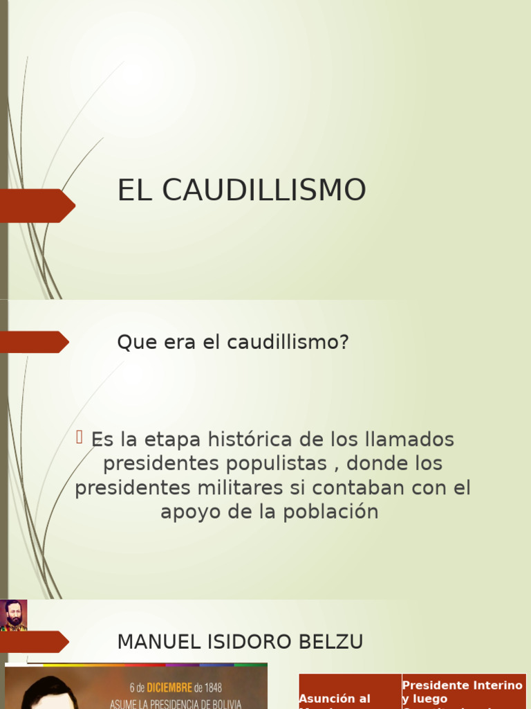 Caudillismo en Bolivia: Historia y Líderes | PDF | Bolivia