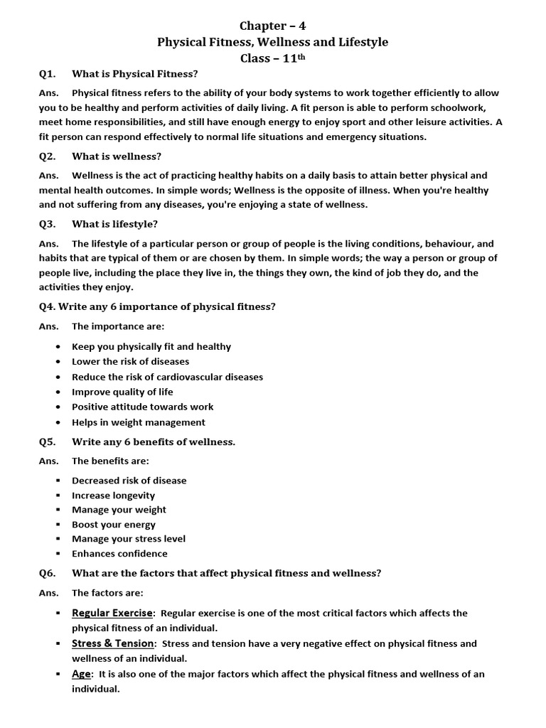 Physical Fitness And Wellness Guide Pdf Physical Fitness Balance