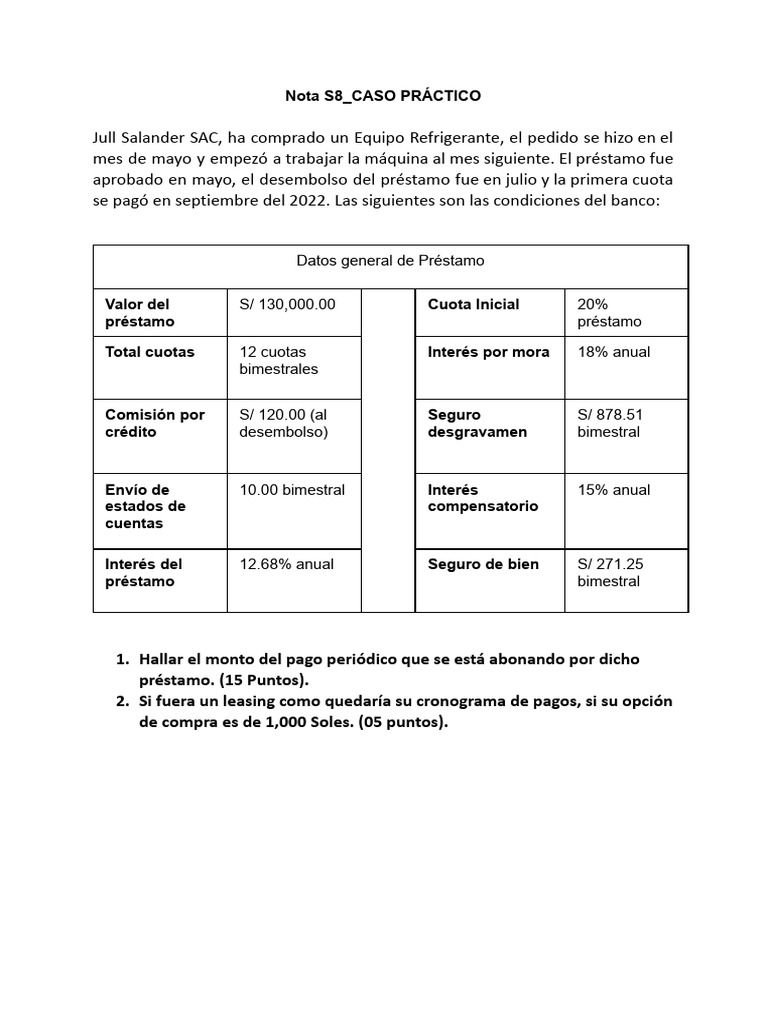 Nota S8 - CASO PRÁCTICO - C1 | PDF
