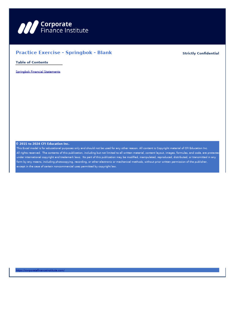 Practice Exercise - Springbok - Blank | PDF | Equity (Finance ...