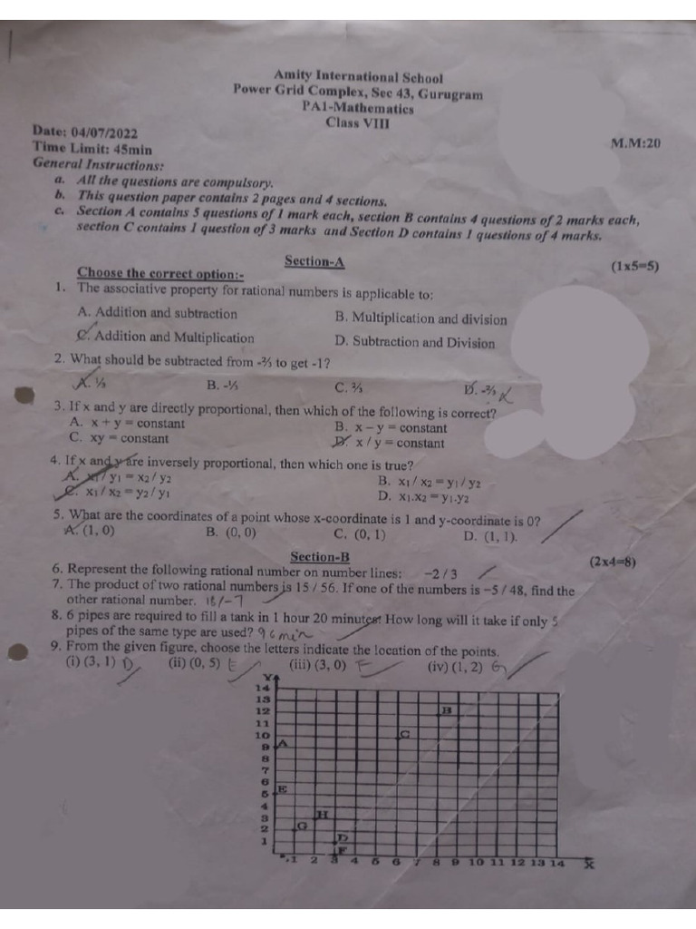 Maths Papers Class 8 | PDF