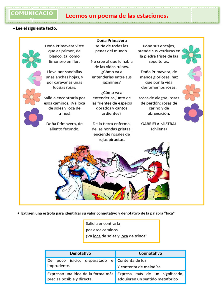 D1 A1 FICHA COM. Leemos Un Poema de Las Estaciones. | PDF