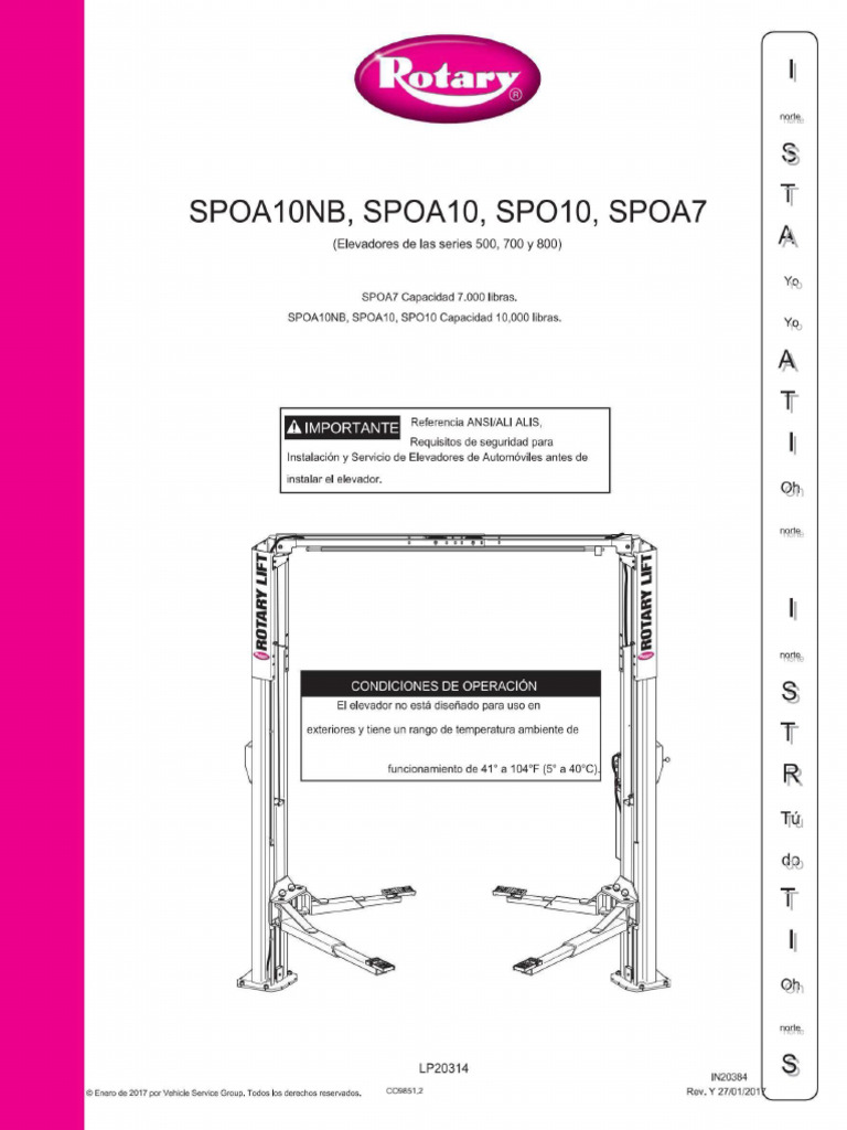 Rotary Lift Installation Manual ww3322 | PDF