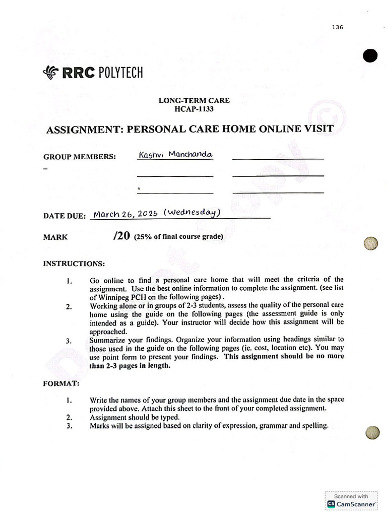 HCAP 1133 Assignment | PDF