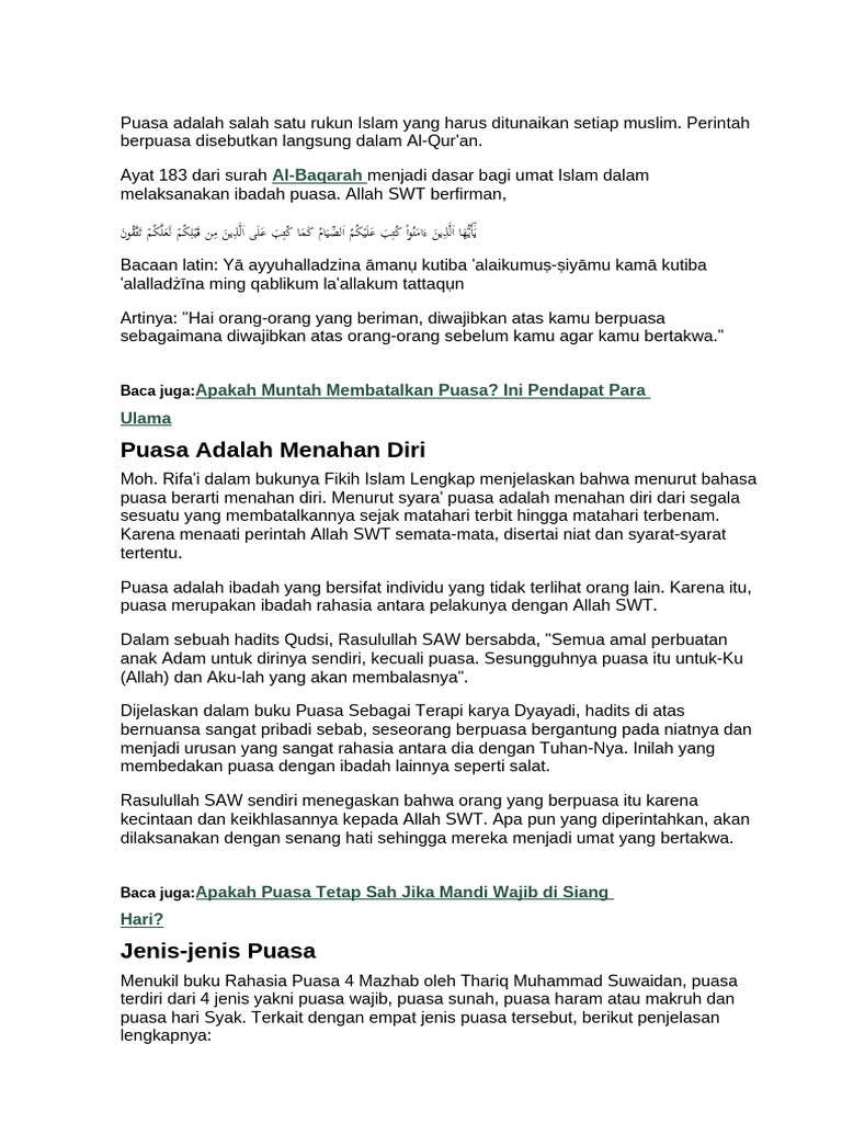 Pengertian Puasa | PDF