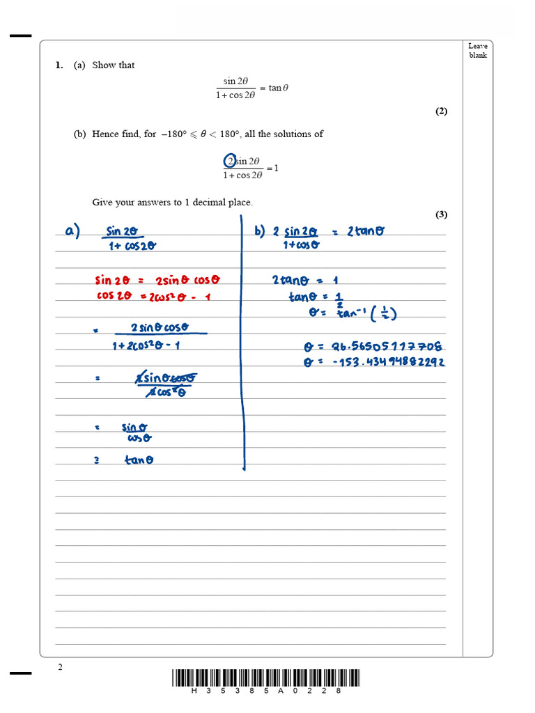 HW Unit 3-4 Trigonometric Functions | PDF | Mathematical Relations | Angle