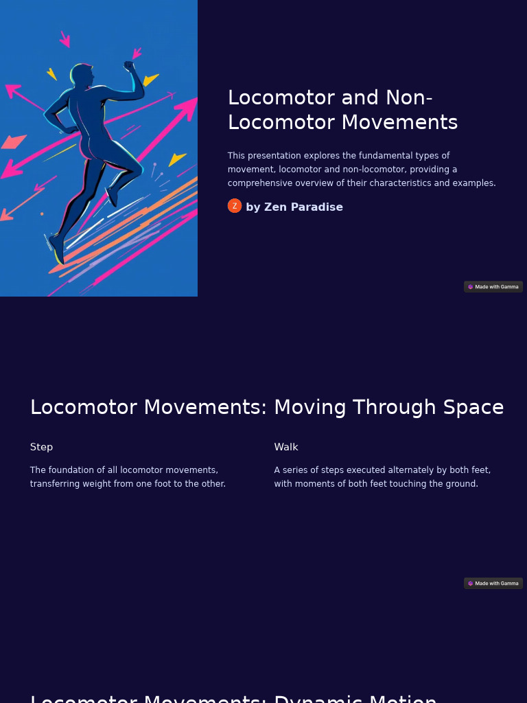 Locomotor and Non Locomotor Movements | PDF