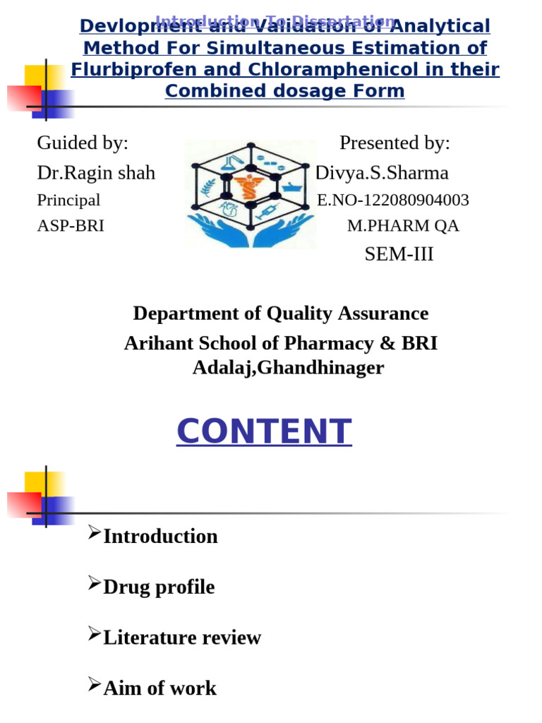 Itd PPT by DIVYA | PDF | Nonsteroidal Anti Inflammatory Drug | High Performance Liquid ...