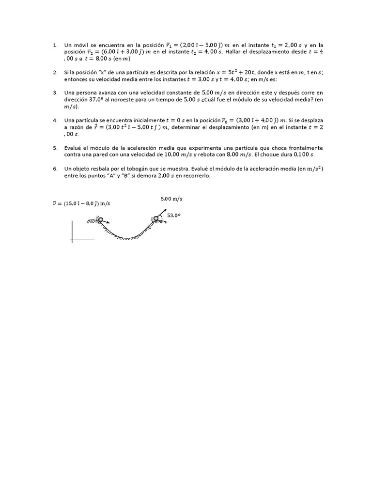 S02 - s2 - Ejercicios Cinematica | PDF