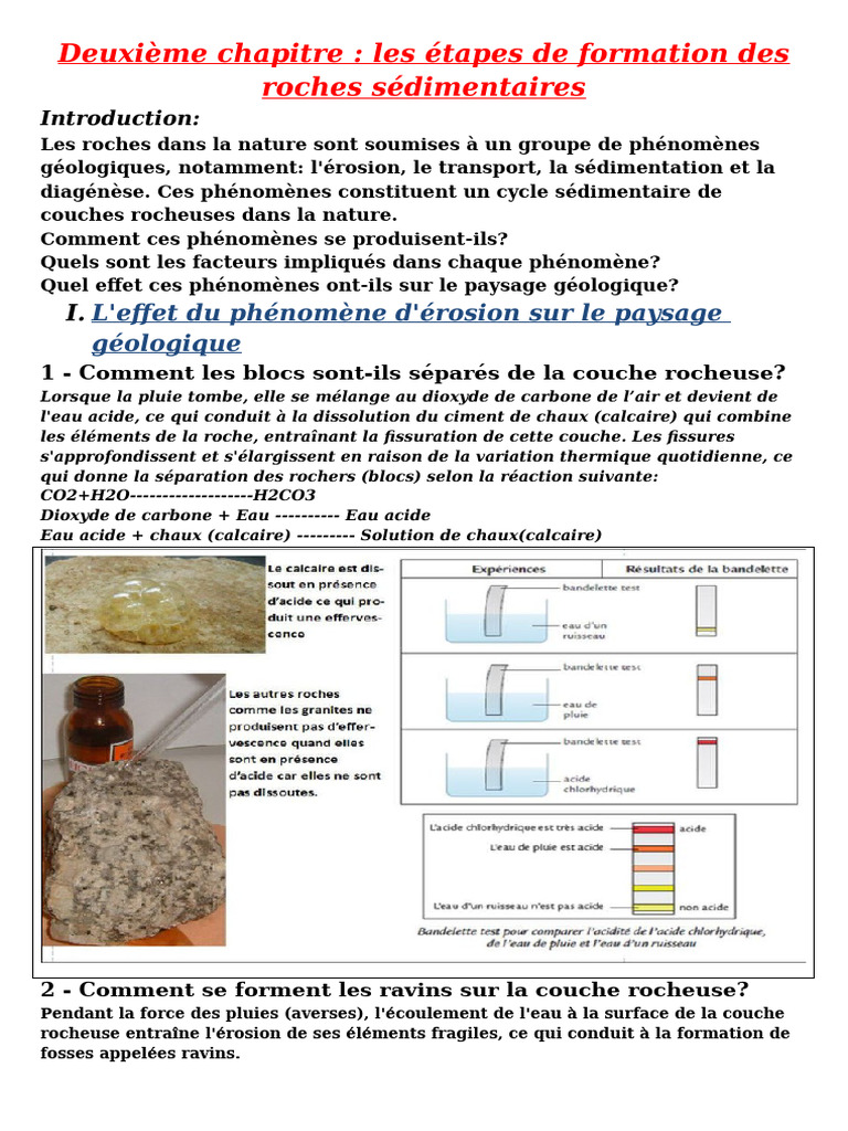 Formation des Roches Sédimentaires | PDF | Érosion | Sable