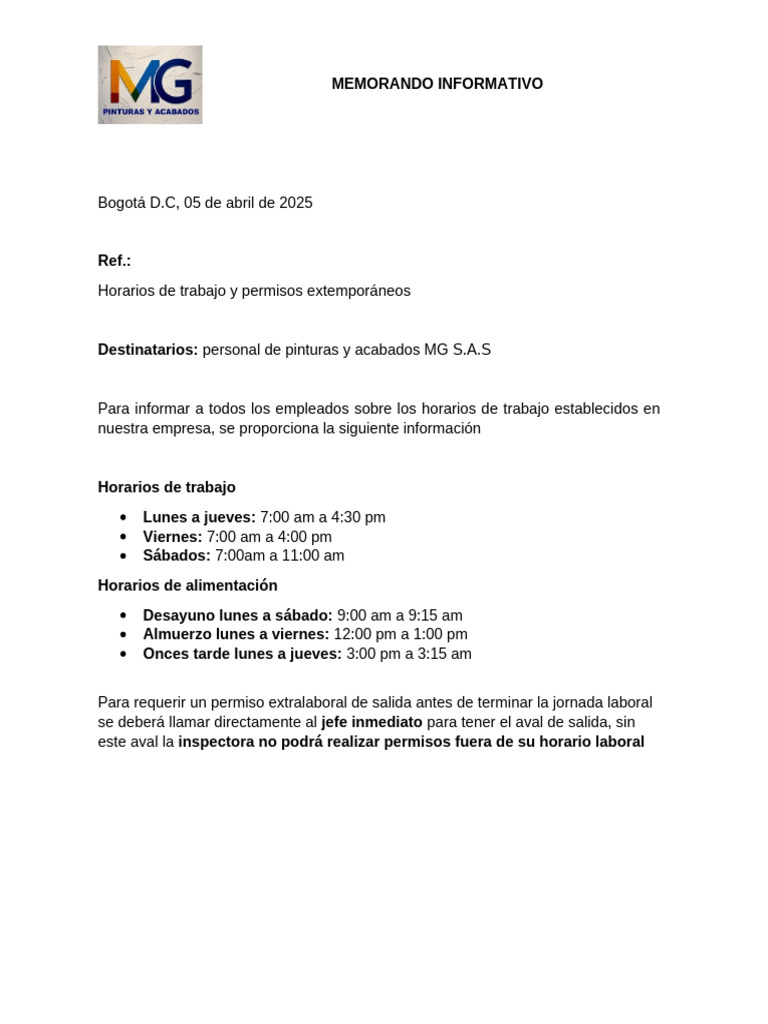 Memorando Informativo | PDF