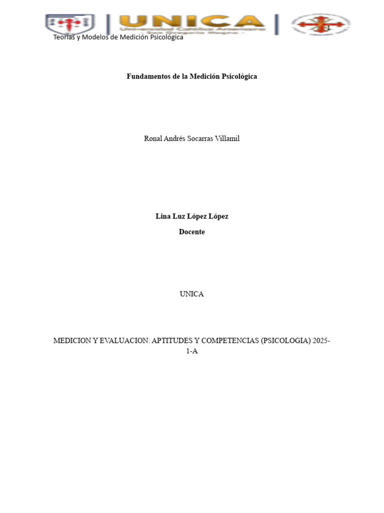 Ensayo de Medidas Psicometricas | PDF | Medición | Sicología