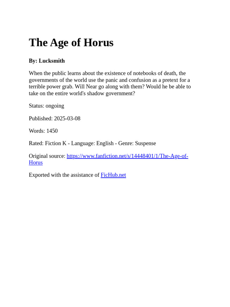 The Age of Horus by Lucksmith-B33hotjh | PDF