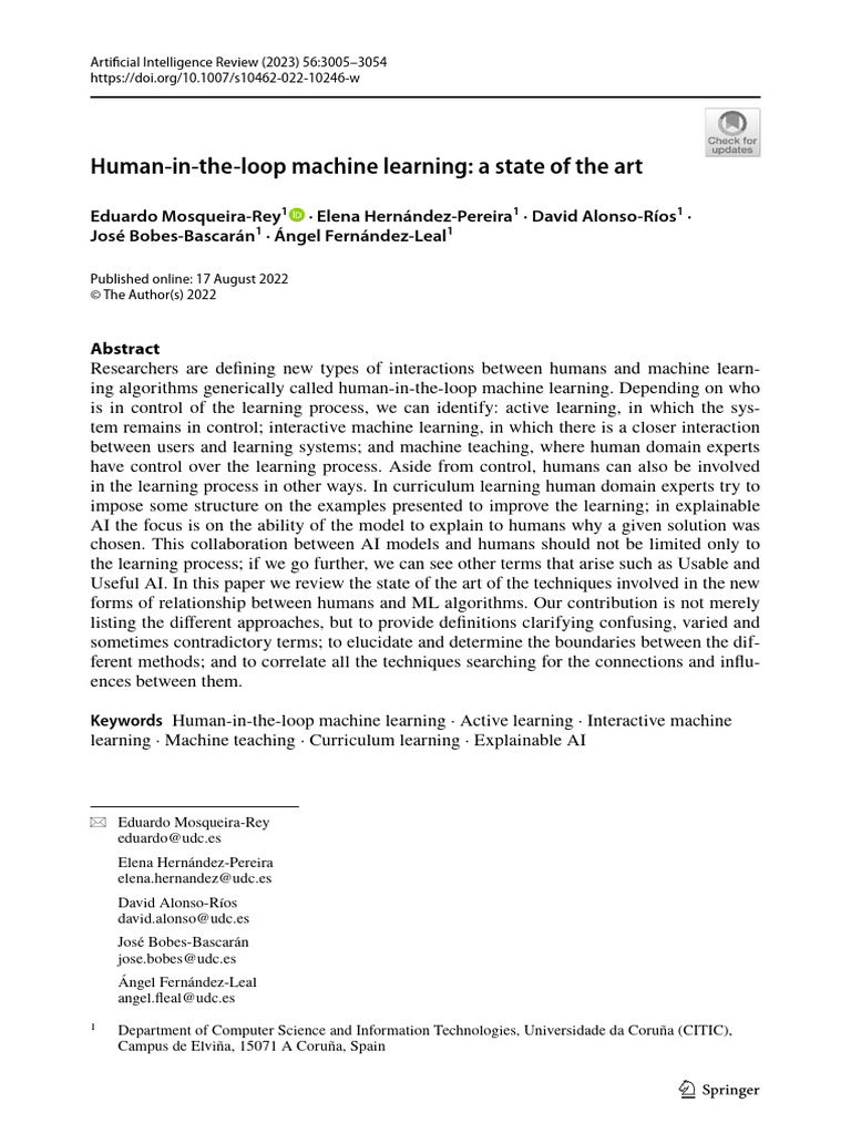 Human in the loop | PDF | Machine Learning | Learning