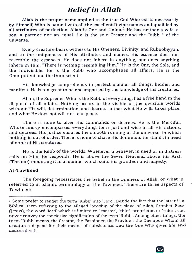 What is Eiman(1)Al-Tawheed | PDF