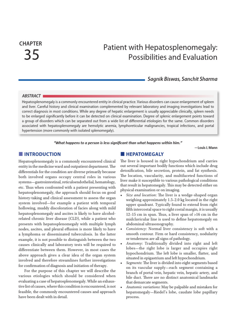 Ch35-PatientwithHepatosplenomegaly | PDF | Spleen | Liver