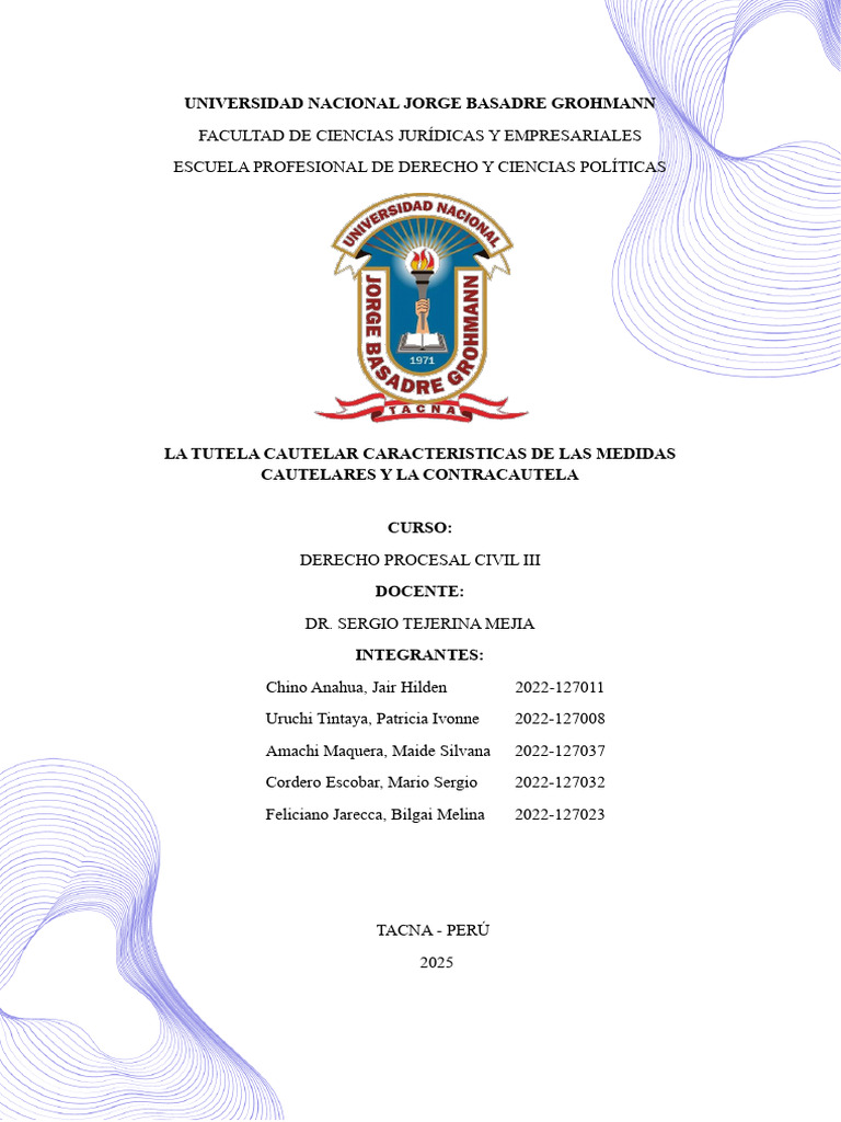 Medidas Cautelares y Contracautela en Derecho | PDF | Mandato | Ley ...