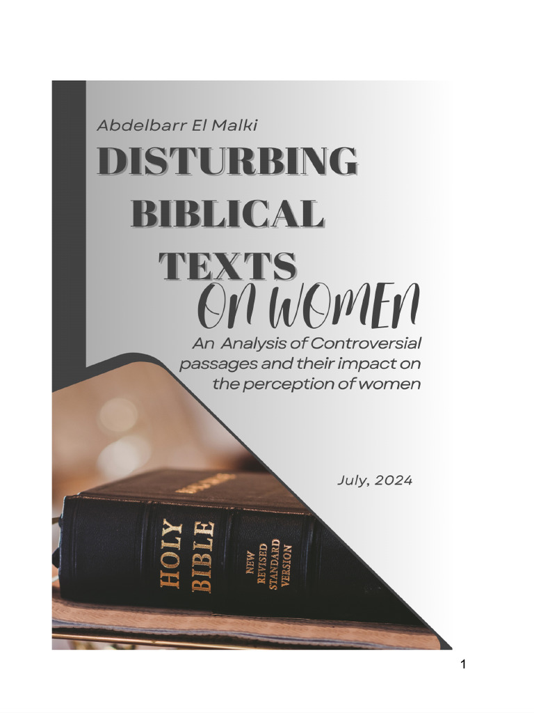 Abdelbarr El Malki - Disturbing Biblical Texts On Women - An Analysis ...