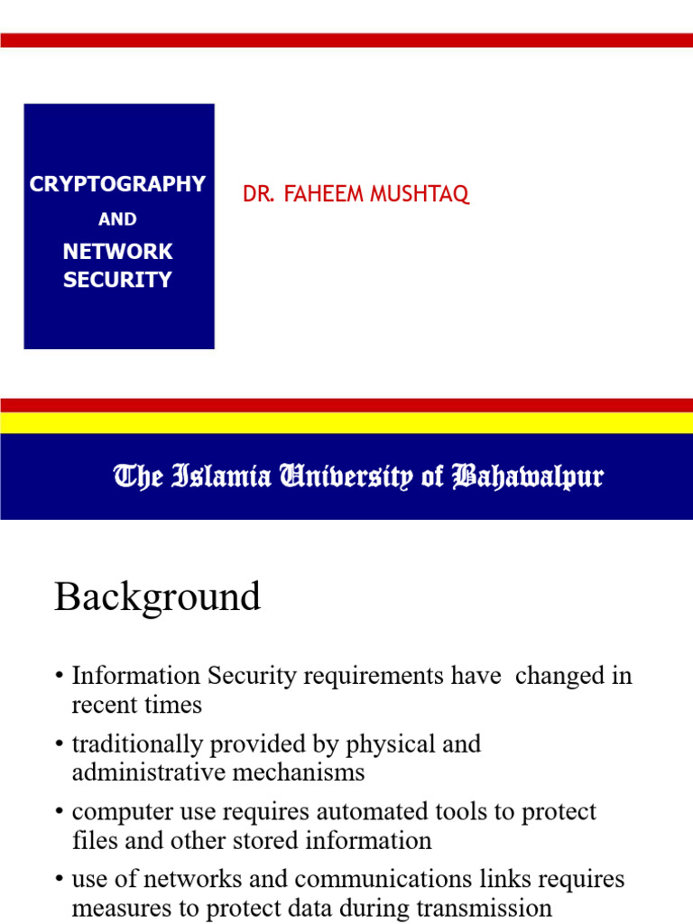 Information Security Chapter Lecture 1 & 2 | PDF | Cryptography | Encryption
