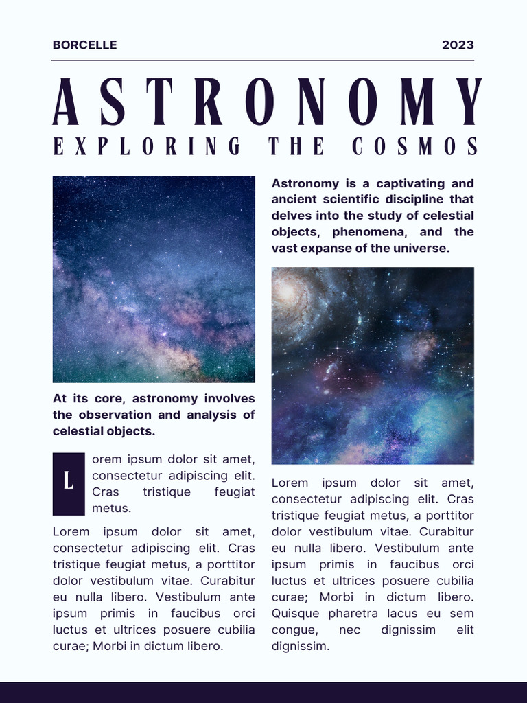 Purple Modern Astronomy Article Page Document | PDF
