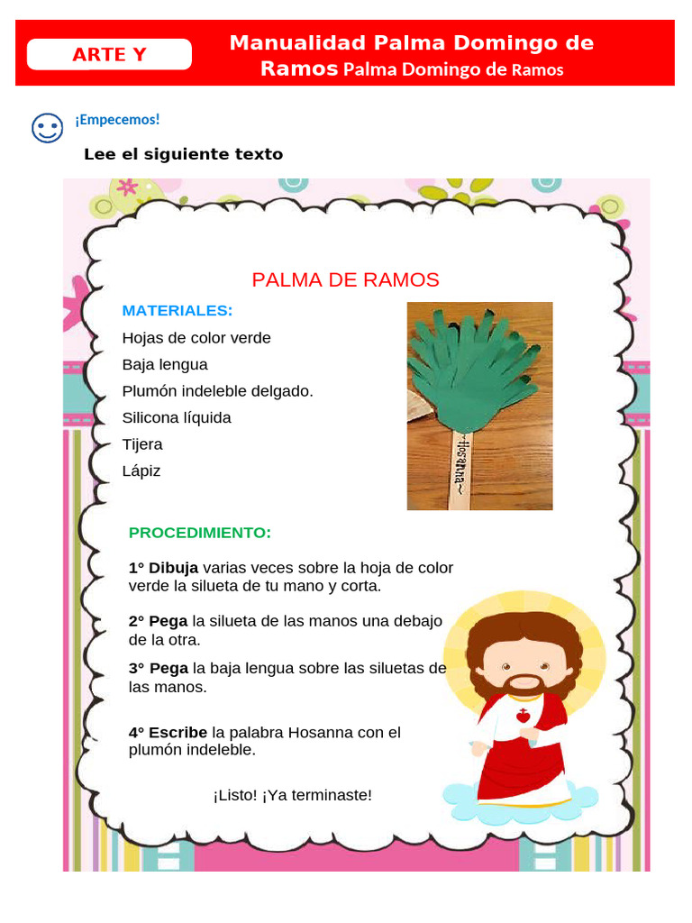 D5 A3 FICHA REL. Manualidad Palma Domingo de Ramos (1) | PDF