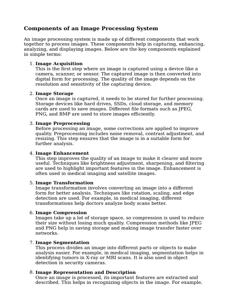 Components of An Image Processing System | PDF | Image Scanner | Data ...