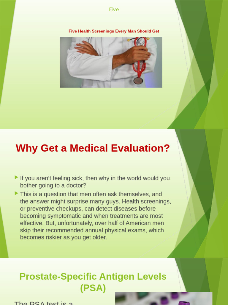 Five Health Screenings Every Man Should Get Health Nugget - Docx | PDF ...