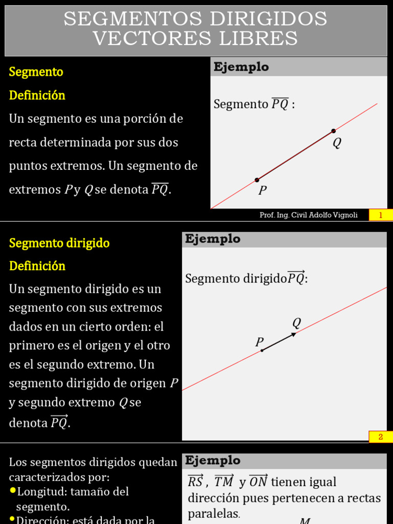 Definición y Propiedades de Segmentos Dirigidos | PDF | Vector ...