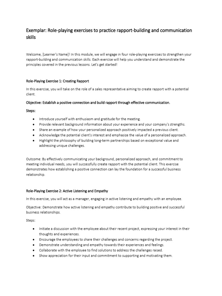 Exemplar---Role-playing-exercises-to-practice-rapport-building-and ...
