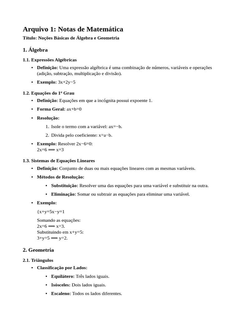 Notas Matematica | PDF
