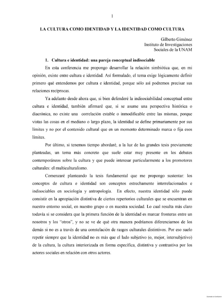 Gilberto Gimenez | PDF