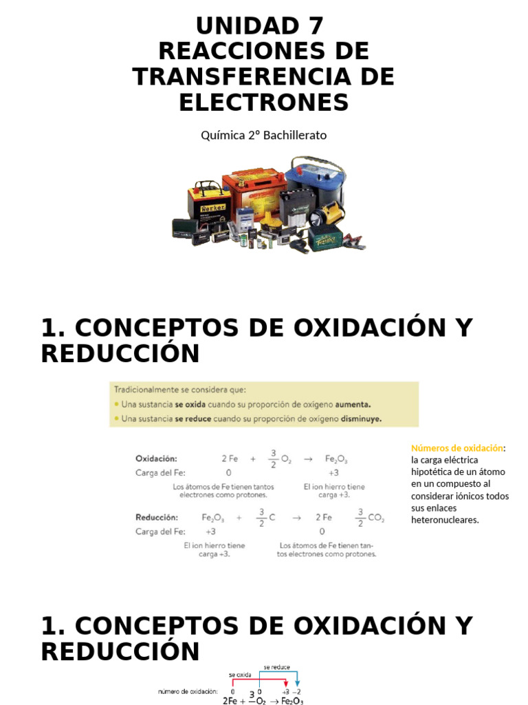 Presentación U7 Reacciones redox (1) | PDF | Redox | Electrodo