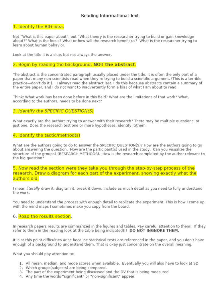 Guide to Analyzing Research Papers | PDF | Cognition | Cognitive Science