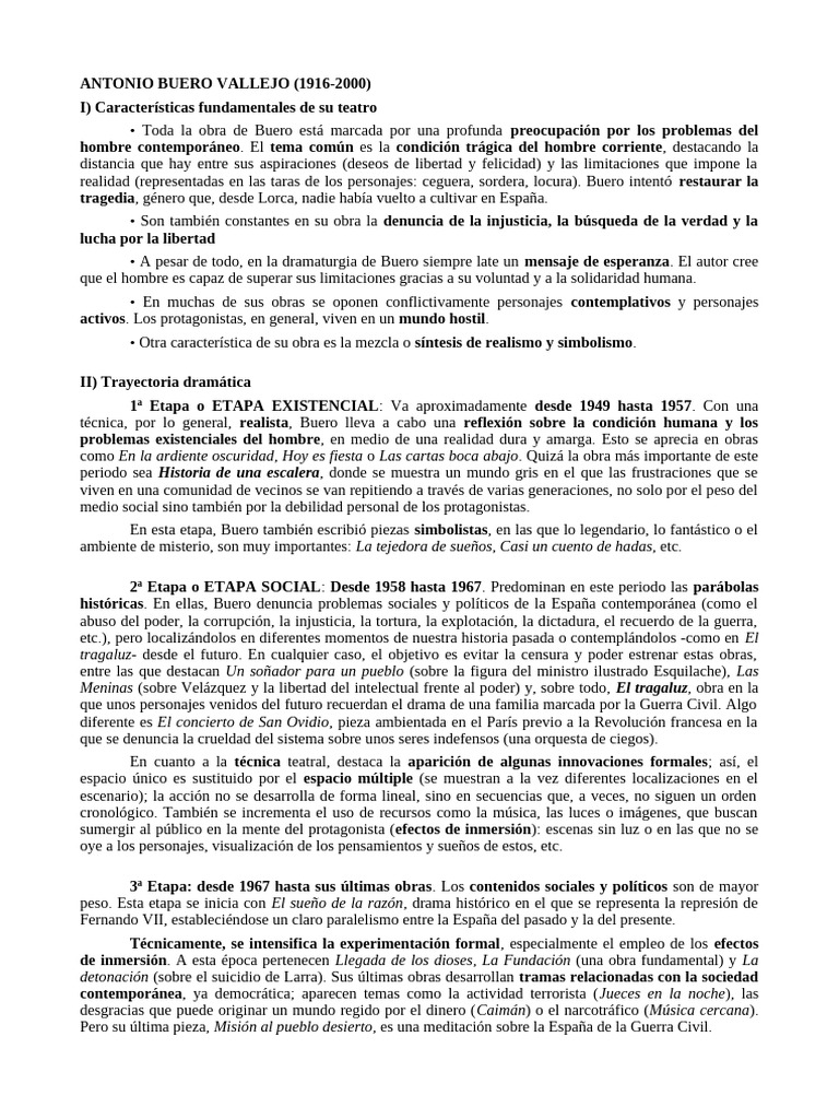 Tema 7 (2) Buero Vallejo | PDF