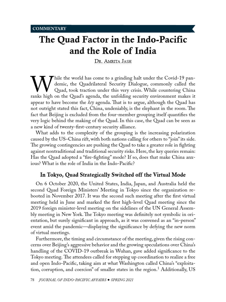 The Quad Factor in The Indo - Pacific | PDF | International Relations