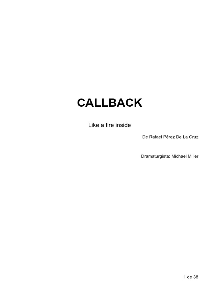 CallBack. | PDF