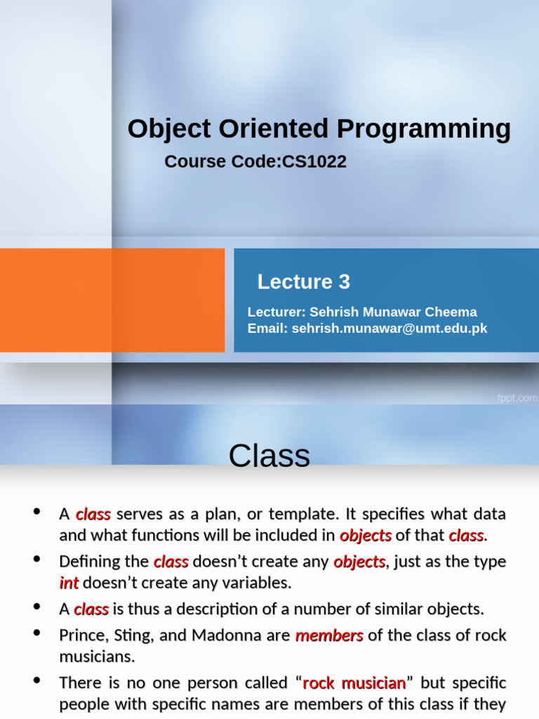 Lec 02 Class Objects And Access Specifiers Pdf Class Computer Programming Pointer