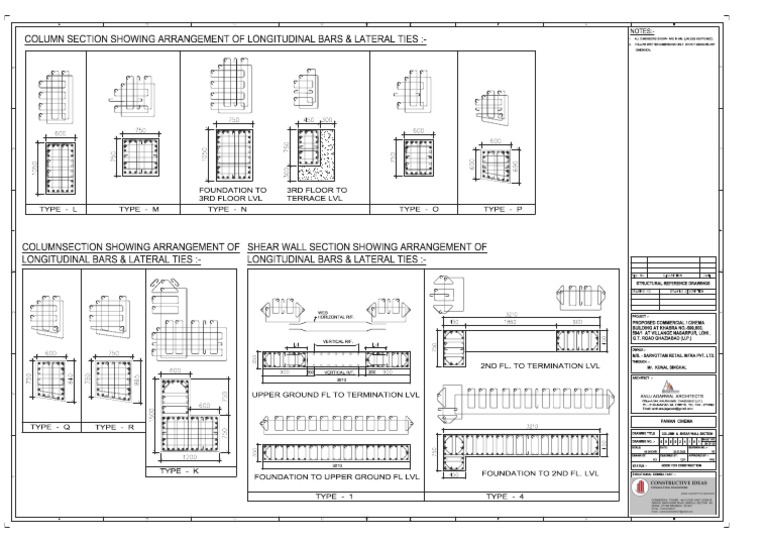 Column Layout Plan - Pawan Cinema-Col - S.wall Section-02 | PDF