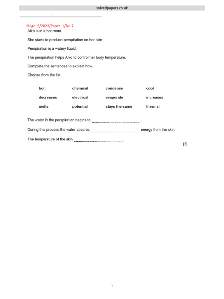Energy Transfer Worksheet | PDF