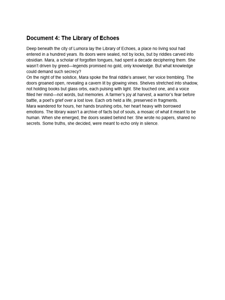 Document 4 - The Library of Echoes | PDF