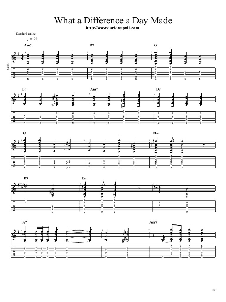 Guitar Chords for "What a Difference" | PDF | Chess Openings | Chess