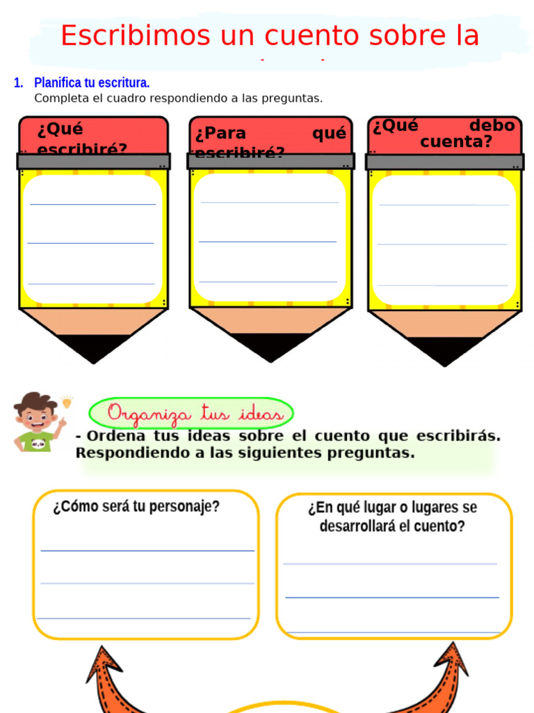 Escribiendo un cuento sobre la amistad | PDF