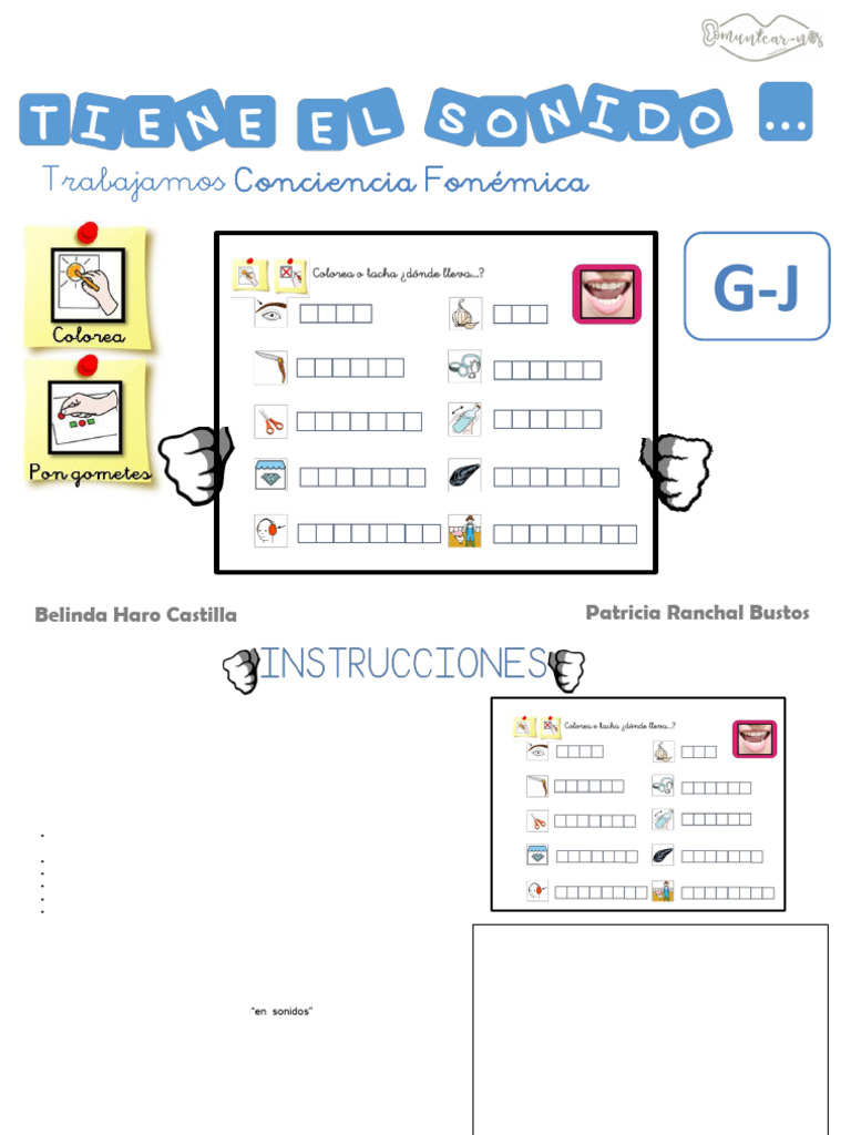 CONC. FONÉM. Fonema en Cualquier Posición J-G | PDF | Palabra | Aprendizaje