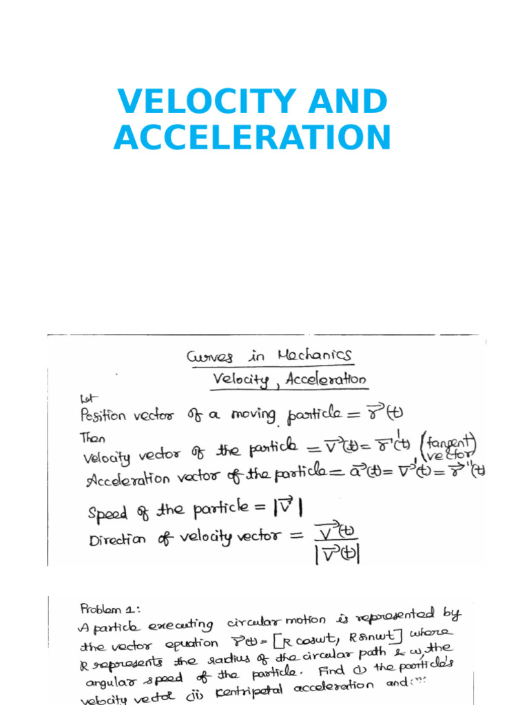 10.velocity and Acceleration | PDF