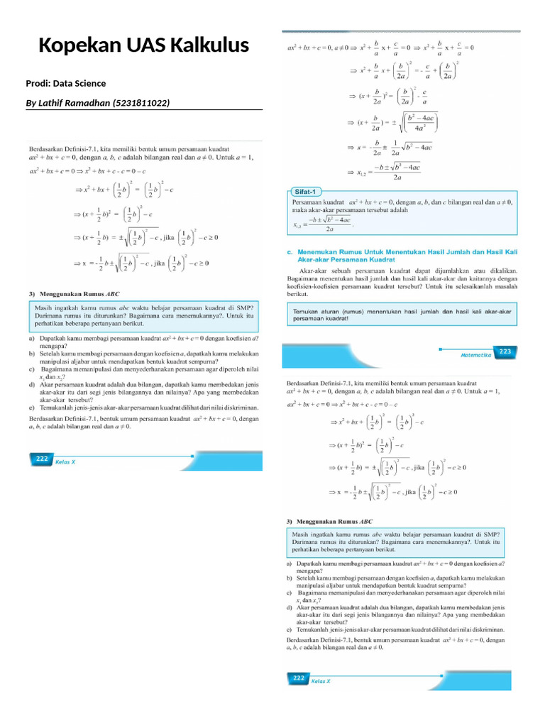 Kopekan UAS Kalkulus | PDF